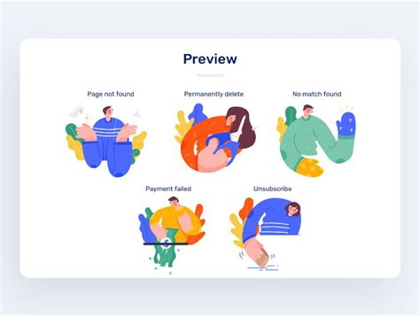 Error State Illustrations Illustrations on UI デザイン アイコン 人物