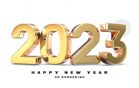 premium psd number 2023 new year 3d render