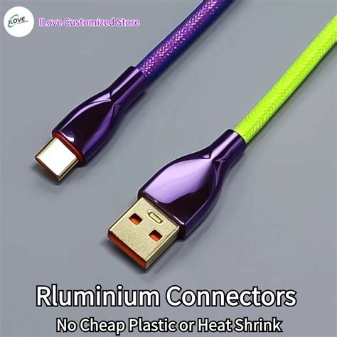 기계식 게이밍 키보드용 코일 키보드 케이블 Usb C 더블 슬리브 와이어 분리형 금속 에비에이터 커넥터 충전