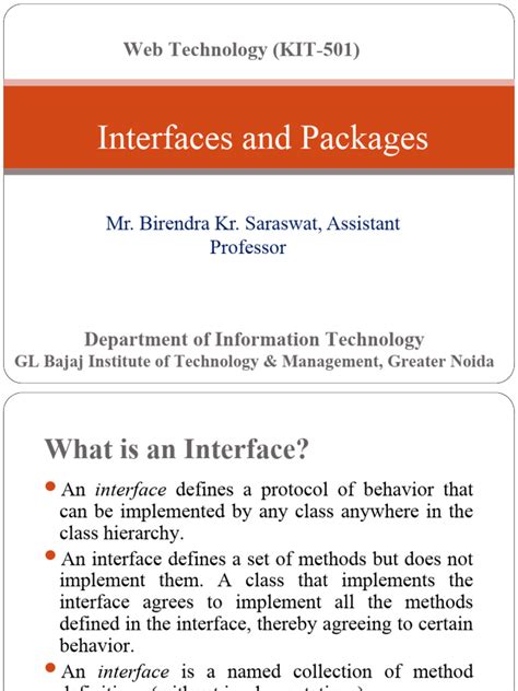 Wt Lecture 6 Interface And Packages Pdf Class Computer Programming