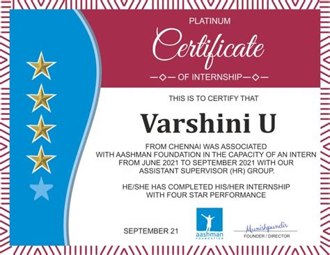 Varshini U On Linkedin Internship Experience Leadership
