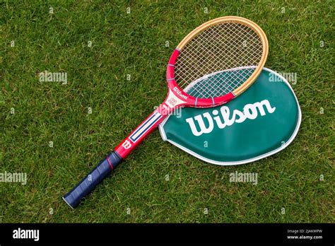 Wilson Tennis Racket Wilson Tennis Racquet On Grass Lawn Stock Photo Alamy