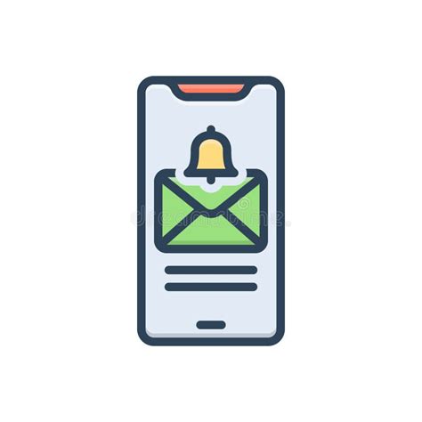 color illustration icon for notification message and notice stock