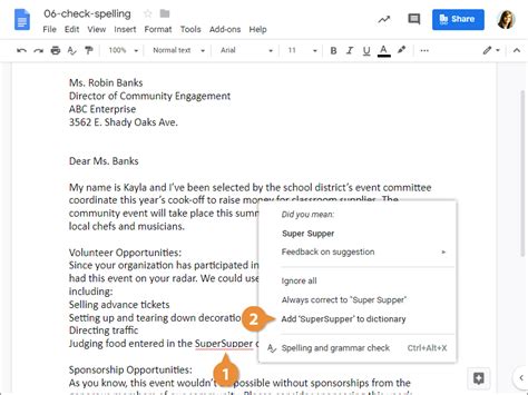 Google Docs Spell Check CustomGuide