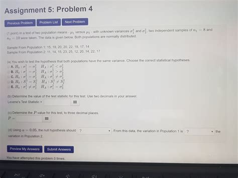 solved assignment 5 problem 4 previous problem problem list