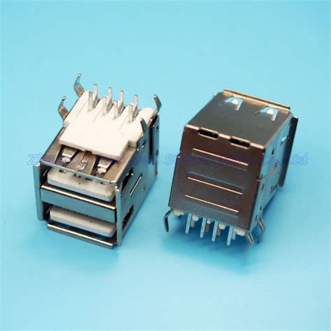 Free Shipping 30pcs Double USB Female Plug Connector 8p Double Female USB Jack Interface In Data