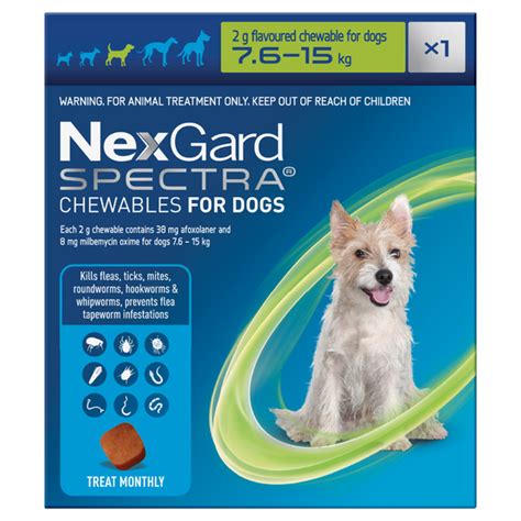 Nexgard Spectra Flea Tick And Worm Chewable 7 6kg 15kg 1pack