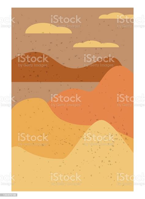 풍경 추상 현대 현대 배경 산 언덕 파도 모양 벡터 일러스트 트렌디 한 아트 플랫 미니멀 스타일 템플릿 배너 포스터 장식 0명에 대한 스톡 벡터 아트 및 기타 이미지