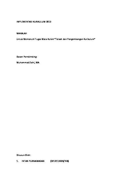 Implementasi Kurikulum 2013 Pdfcoffee Com