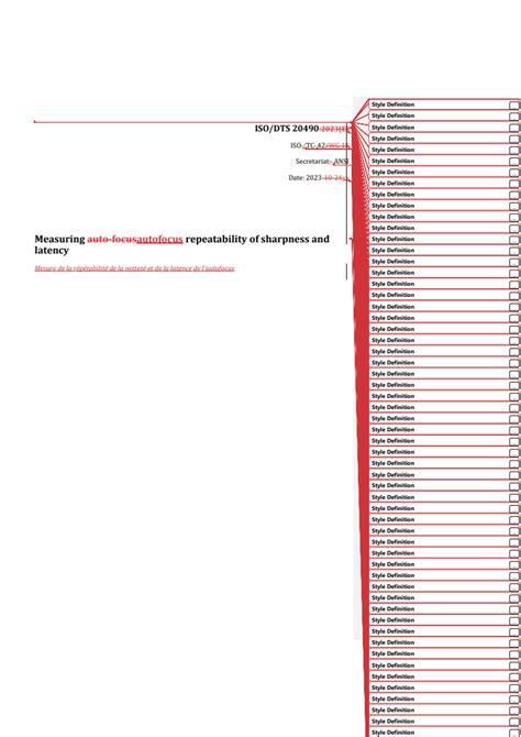 ISO DTS Measuring Autofocus Repeatability Of Sharpness And Latency