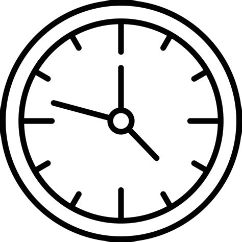 Wall Clock Outline Icon 9248324 Vector Art At Vecteezy