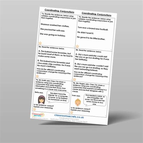 Year 3 Coordinating Conjunctions Application And Reasoning Resource Classroom Secrets
