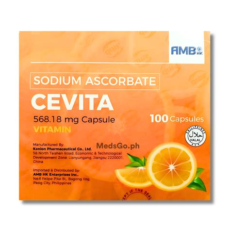 Cevita Sodium Ascorbate 500mg Capsule 100s Price In The Philippines