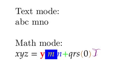Color Symbols Individually In Math Mode Unicode Math Clash Tex