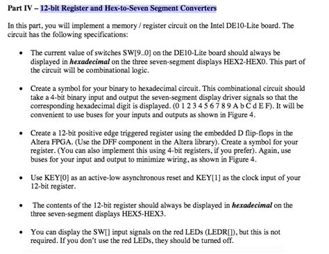 Part IV Bit Register And Hex To Seven Segment Chegg