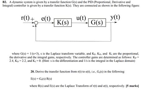 Solved B A Dynamic System Is Given By A Transfer Function Chegg