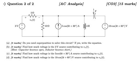 Solved Question 2 ﻿of 2 Ac Analysis Co3 15 ﻿marks A 2