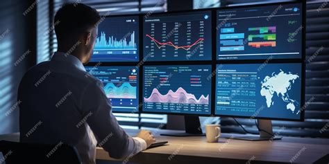 Premium Ai Image A Man Data Analysis Infront Of Computer