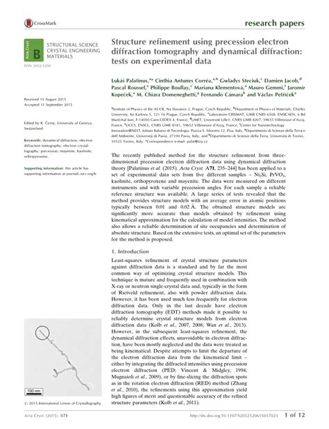 Pdf Structure Refinement Using Precession Electron Diffraction