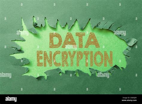 Writing Displaying Text Data Encryption Word Written On Conversion Of