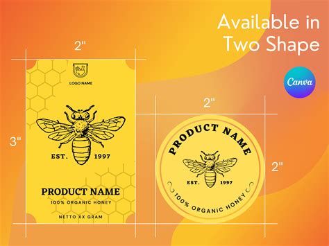 Portrait Editable Honey Label Diy Label Template Diy Label Sticker