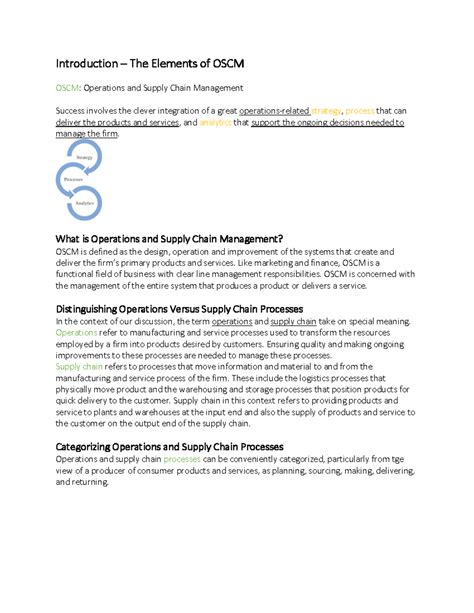 Midterm Review Summary Foundations Of Operations Management Introduction The Elements Of