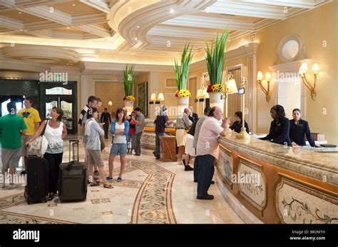 Check In And Out At The Lobby Reception The Bellagio Hotel Las Vegas