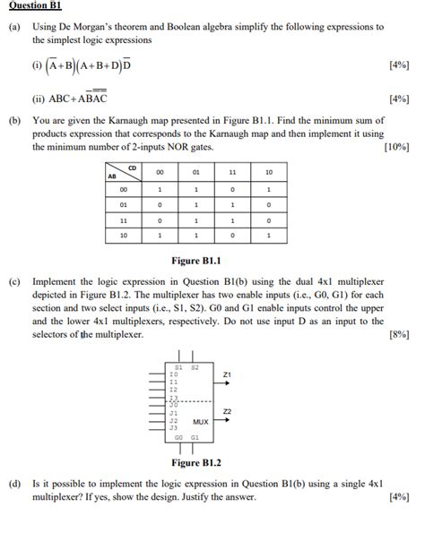 Solved Ouestion B A Using De Morgan S Theorem And Boolean Chegg