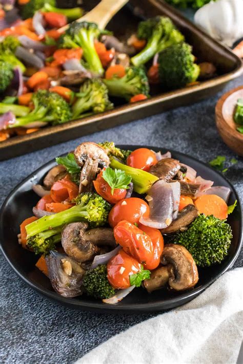Sheet Pan Roasted Vegetables Quick Easy Recipe Whole Lotta Yum