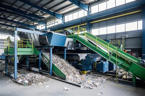 Premium Ai Image Waste Sorting Plant Many Different Conveyors And