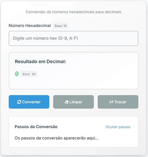 Conversão De Hexadecimal Para Decimal On Line Hex Para Dec Conversão De Hexadecimal Para Decimal On Line Hex Para Dec