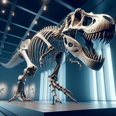 Majestic T Rex Dinosaur Skeleton Stock Illustration Illustration Of