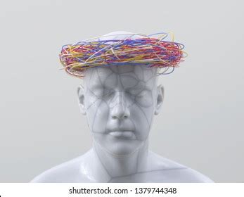 Artificial Man Wires On His Head Stock Illustration 1379744348 Shutterstock