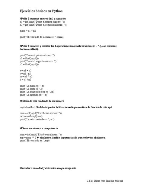 Ejercicios Python Pdf