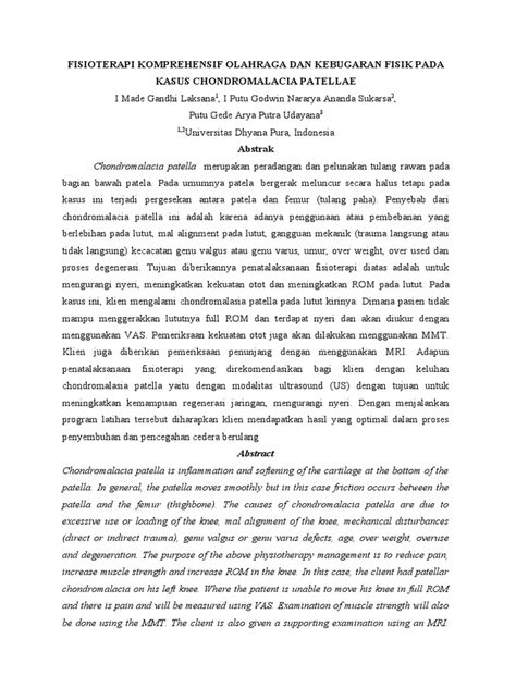 Laporan Kasus Chondromalacia Patella Pdf