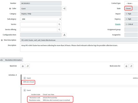 SRM Close Alert Dell SRM Automating Incident Management In ServiceNow Dell Technologies