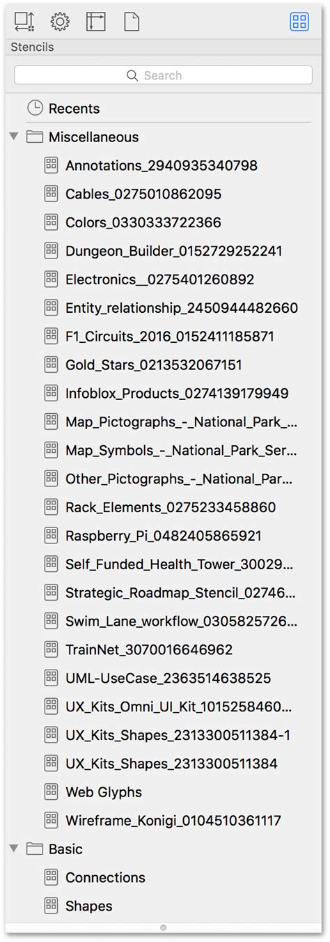 Omnigraffle 76 Reference Manual For Macos Using Curating And Creating Stencils