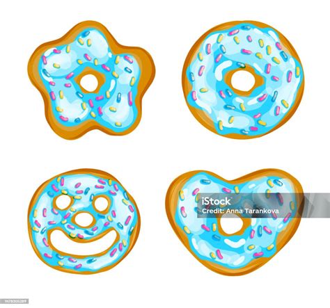 국가 도넛의 날유약 달콤한 도넛 재미 있는 미국 Kawaii 전통적인 달콤한 도넛 벡터 그림을 그립니다 미국 전통 음식 요리 메뉴 개념 만화 스타일의 낙서 0명에 대한 스톡