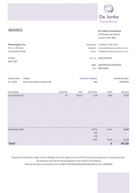 Modern Excel Invoice Template Naaruby