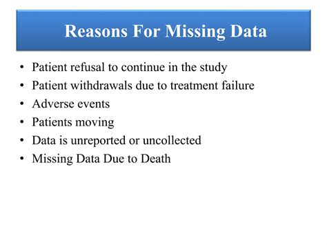 Imputation Of Missing Data In Clinical Trials Pptx Technology And Computing
