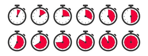 Zeitnehmer Timer Uhr Stoppuhr Isolierte Symbole Mit Unterschiedlicher
