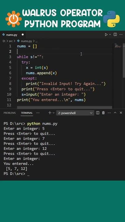 Walrus Operator In Python Youtube