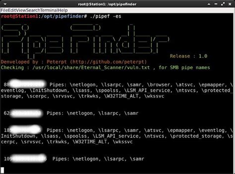 pipe finder automated script to search in smb protocol for available