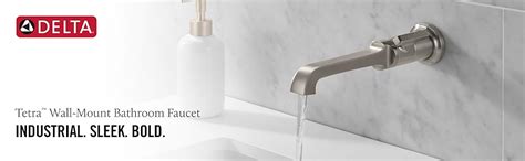 Delta Tetra Wall Mount Bathroom Faucet 1 Hole Chrome Single Hole