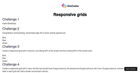 Responsive Grids Challenge Forked Codesandbox
