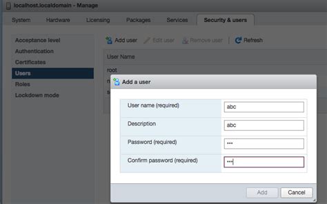 Permissions Creating User In Esxi 65 And Assigning Role Super User