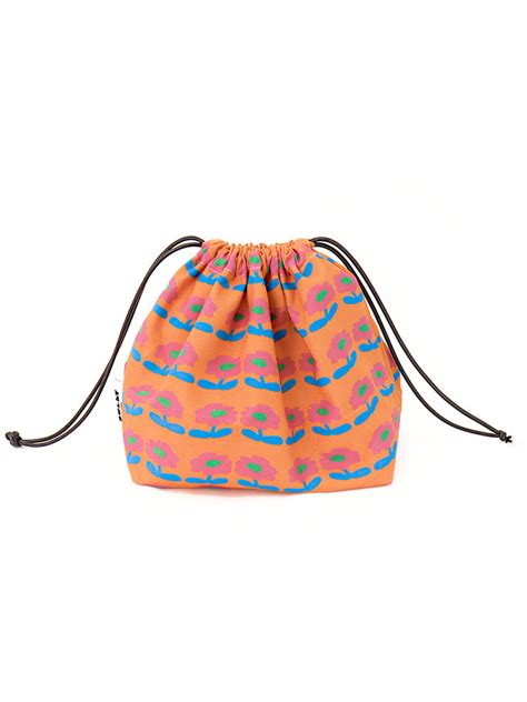 퓨어린넨 안감이 있는 파우치 Wave Daisy Pink Eternal Journey