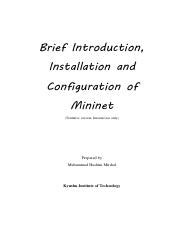 Mininet Documentation Sep Pdf Brief Introduction Installation And Configuration Of