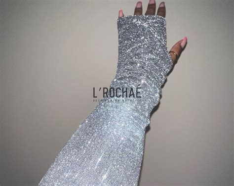 Shiny Iconic Sequin Opera Gloves 70cm Bling Bling Satin Gloves Drag