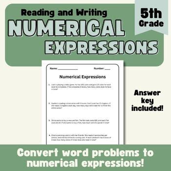 Interpreting And Solving Numerical Expressions Worksheet By MrsByramTeaches